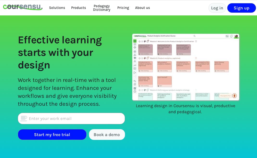 Coursensu - the collaborative learning design tool
