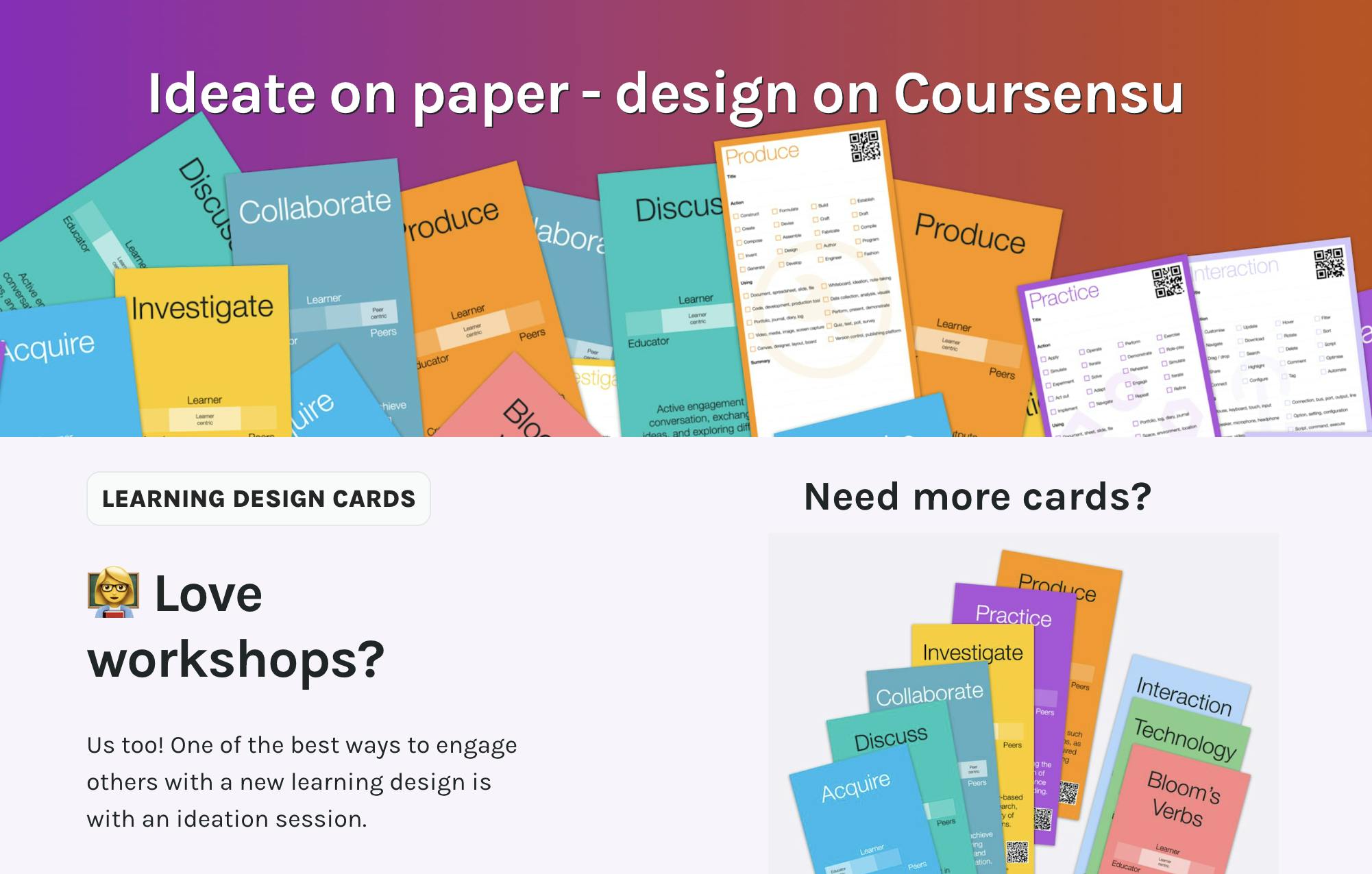 Ideate with learning design cards - get your pack today!