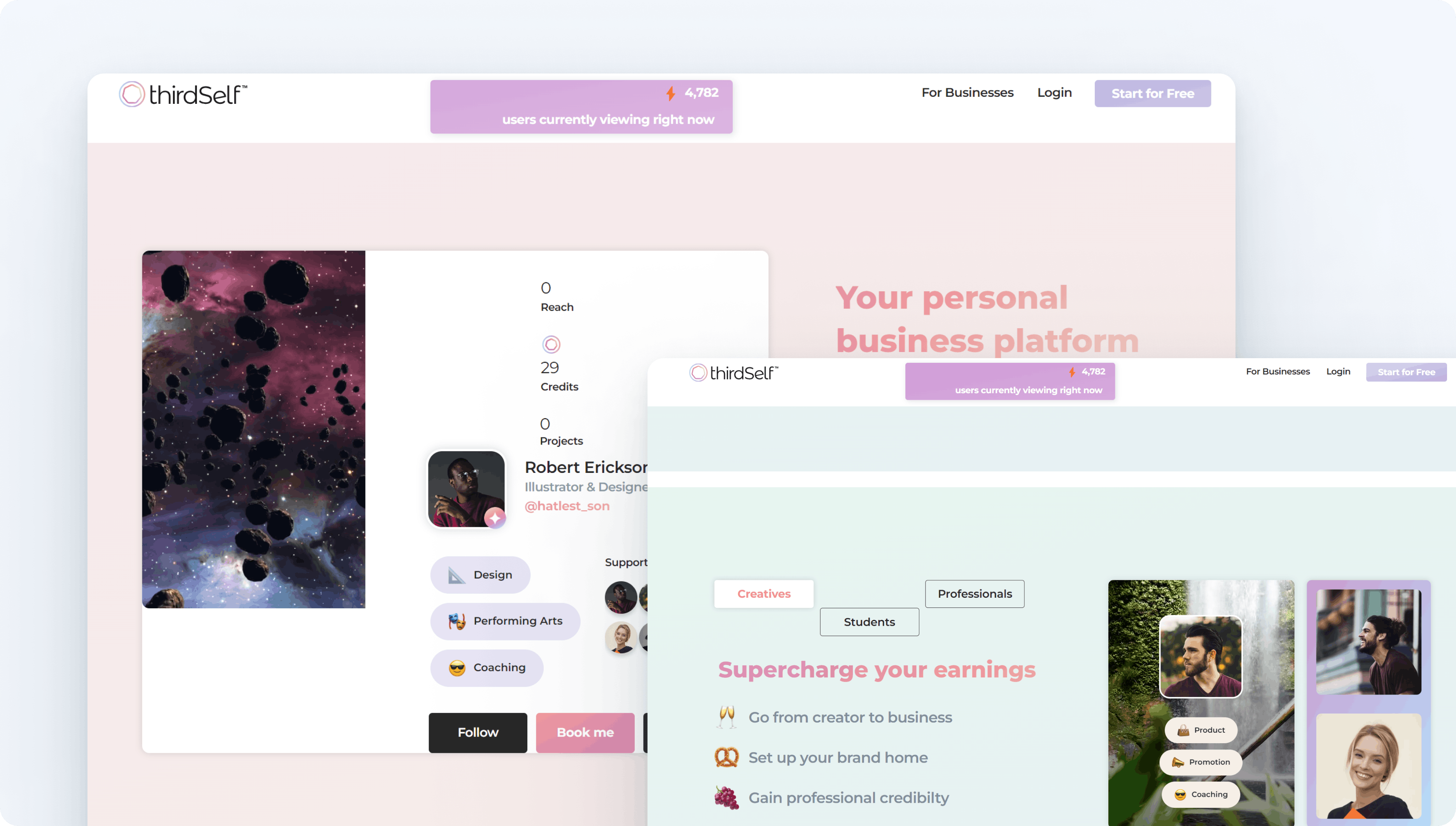 thirdSelf No-Code App | Zeroqode Project