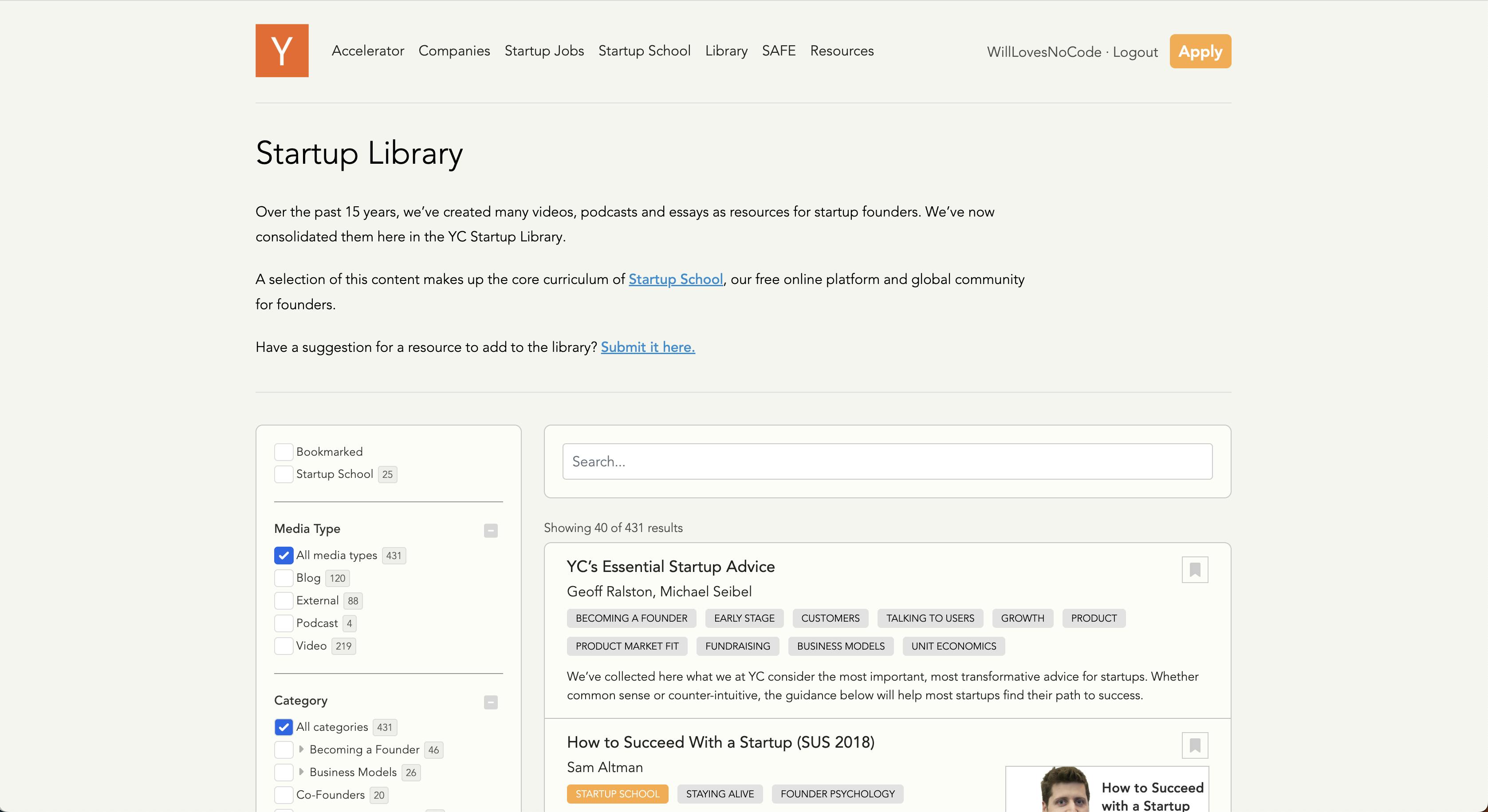 Startup Library