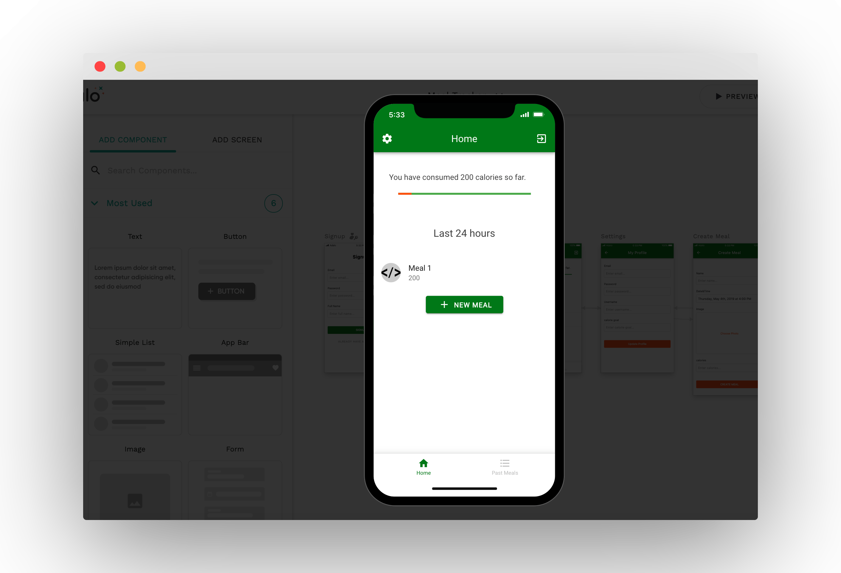 Meal Tracker Mobile App