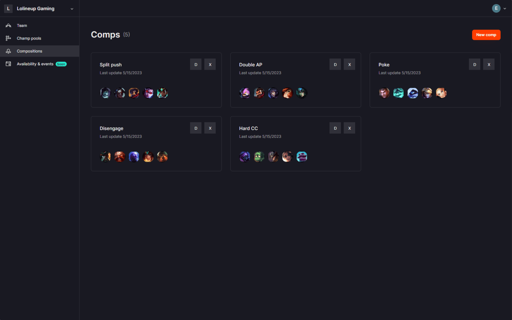 Lolineup - The all-in-one solution for LoL team management