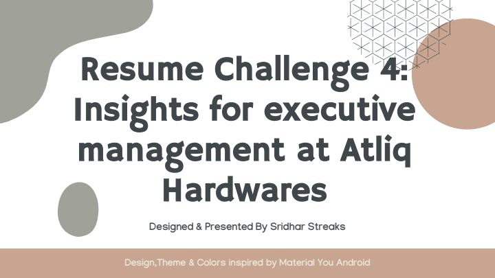 Article | Insights for Atliq Hardwares