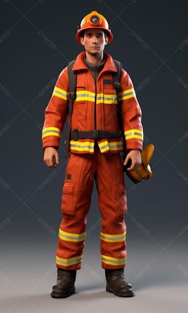 3D Model Of A Firefighter Character 35 - Fotos IA [download] 9169 ...