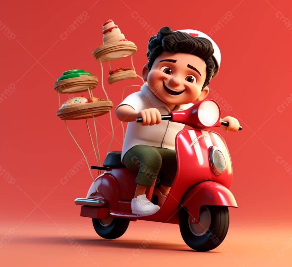 Imagem De Entregador Com Moto Delivery (80) - 9842 | Criativo Dahora