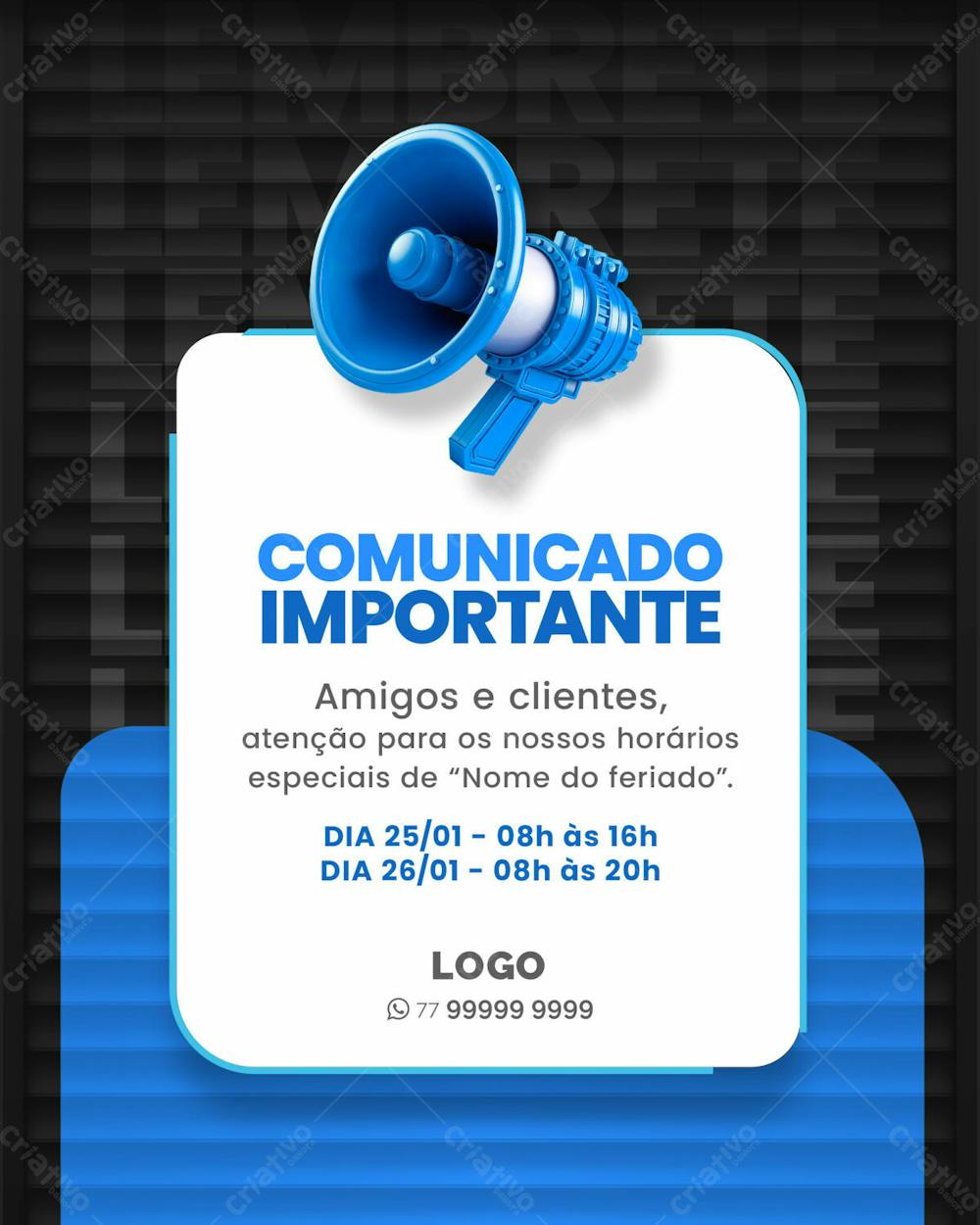Comunicado Importante PSD Editável | PSD Premium [download]
