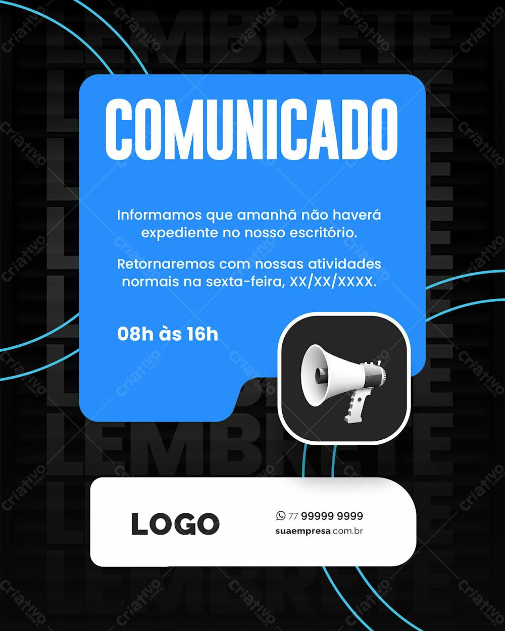 Comunicado Empresa PSD Editável | PSD Premium [download]