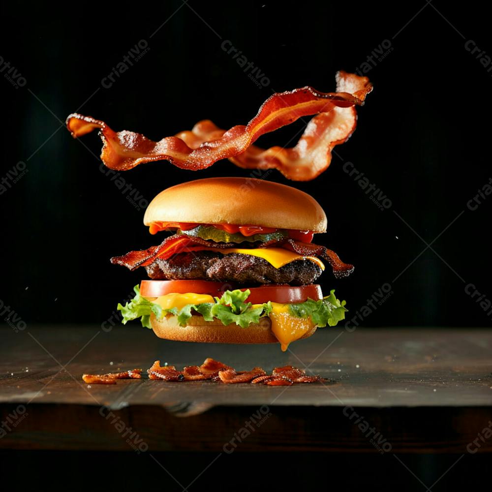 Hamburguer Completo Com Muito Bacon 26 | Fotos IA Premium [download]