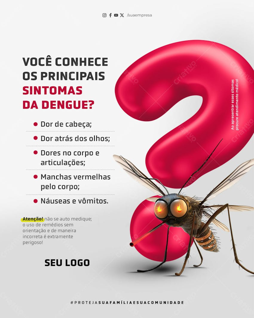 Feed Campanha Dengue Você Conhece Os Principais Sintomas Da Dengue Psd