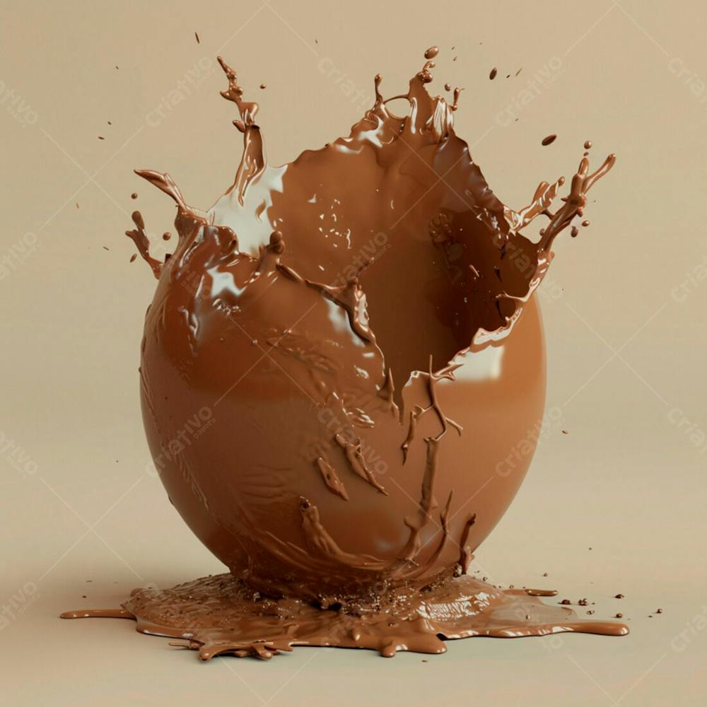 Esfera de chocolate derretida em explosão | Fotos IA Premium [download]