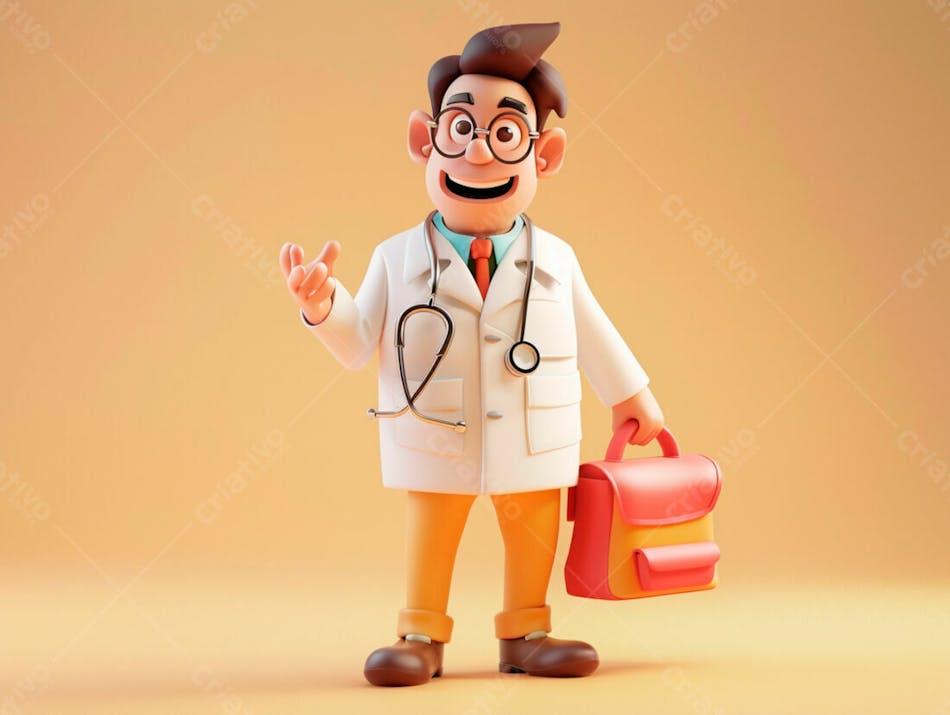 Jovem médico cartoon 3d - [download] 48457 | Criativo Dahora