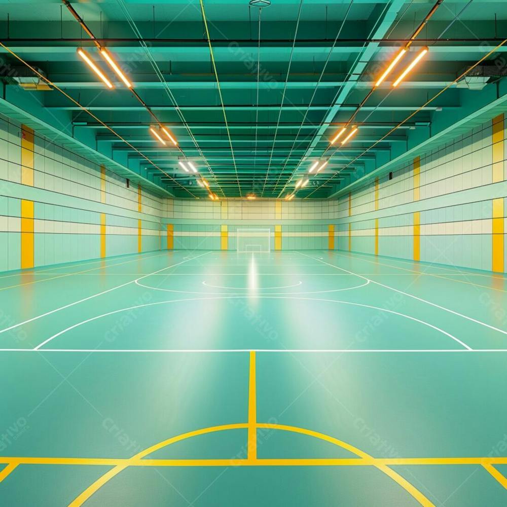 Quadra esportiva moderna verde e amarela | Fotos IA Premium [download]