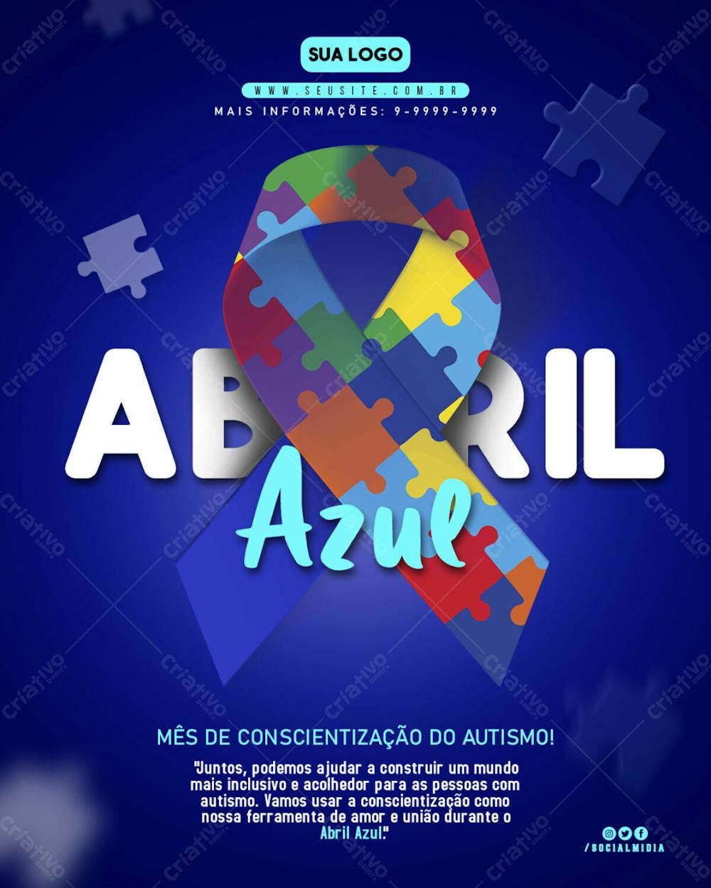 Flyer Abril Azul Conscientização Autismo PSD Editável | PSD Premium ...