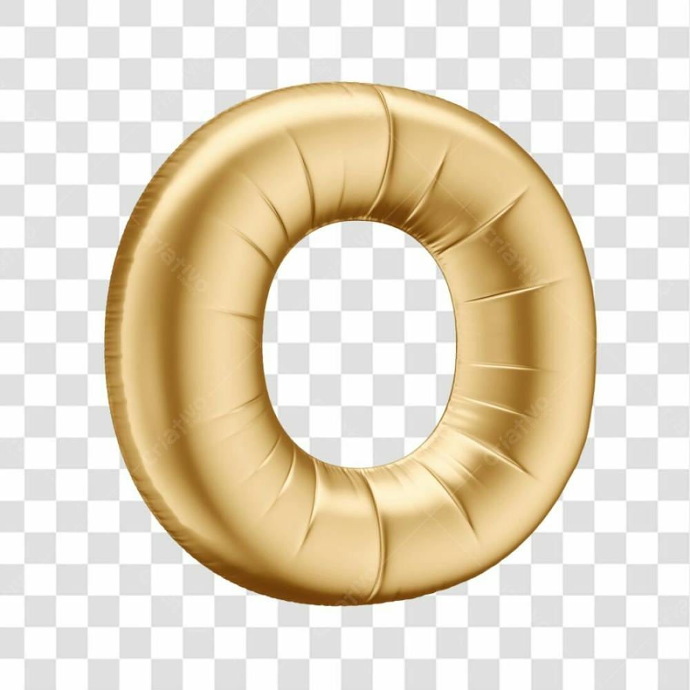 Alfabeto Letra O Em 3D Formato De Balão Dourado Comemoração Aniversario ...