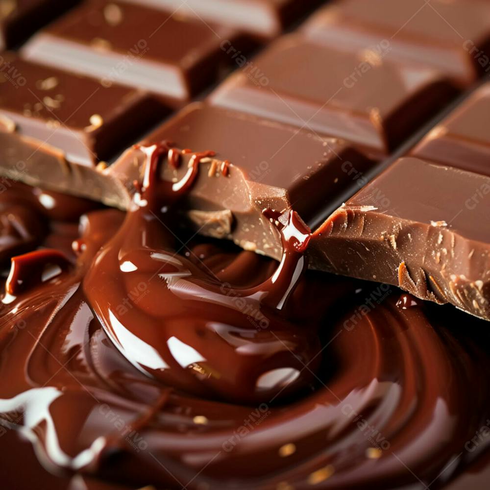 Barra de chocolate derretendo sobre chocolate líquido | Fotos IA ...