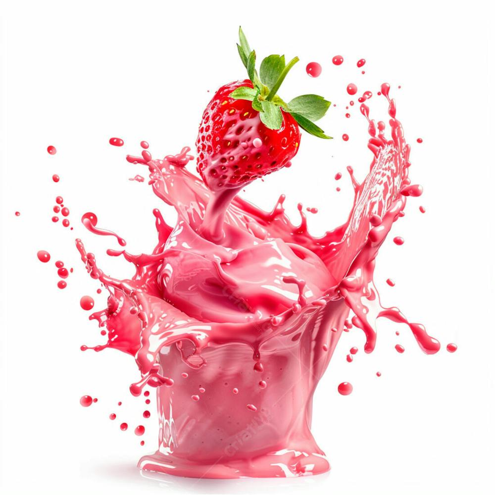 Strawberry in pink juice splash | Fotos IA Premium [download]