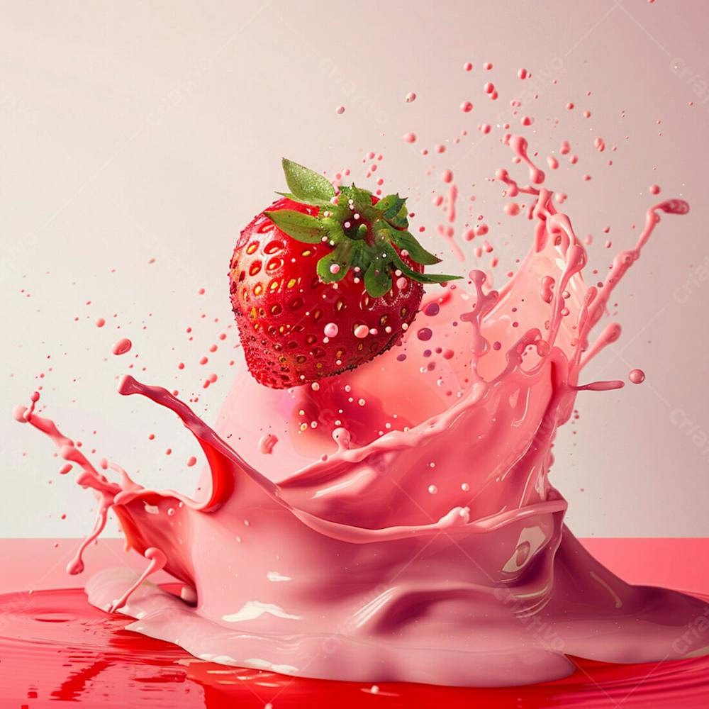 Splash De Bebida Sabor Morango 122 | Fotos IA Premium [download]