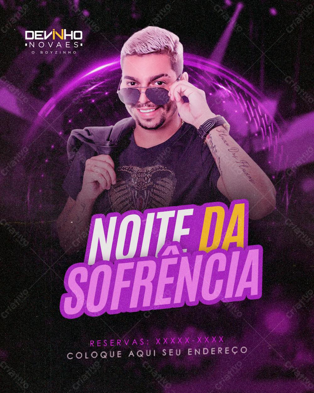 Flyer Noite da Sofrência Devinho Novaes PSD Editável | PSD Premium ...