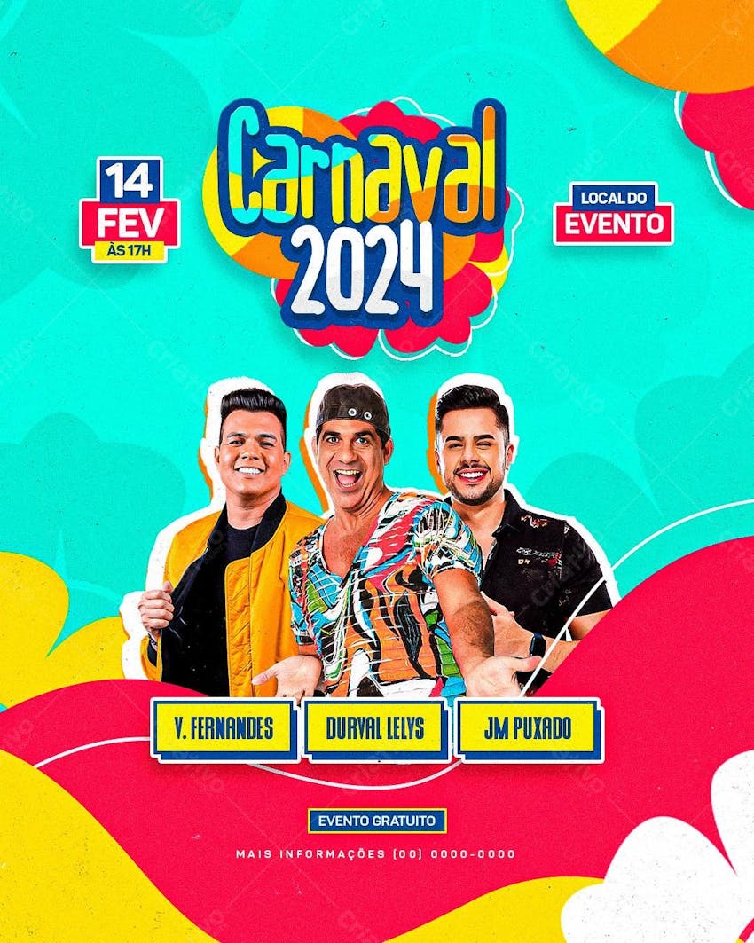 Flyer para shows e eventos, bloco, bloquinho de carnaval - [download ...