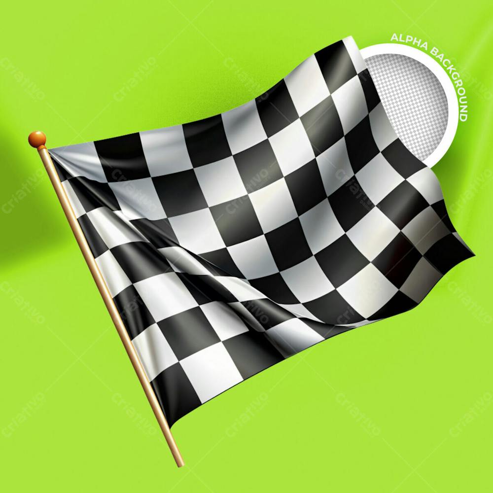 Bandeira De Chegada 3D | PSD Premium [download]