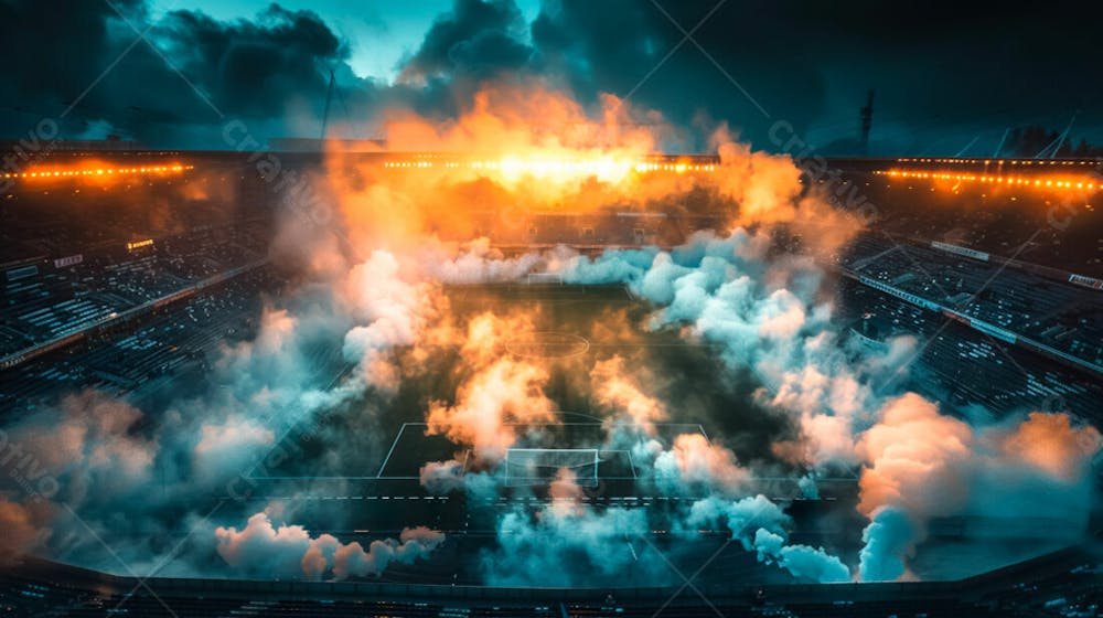 Imagem de estádio de futebol para composição de flyer esportivo ...