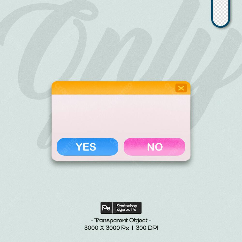 Editable PSD Yes/No Dialog Box | PSD Premium [download]