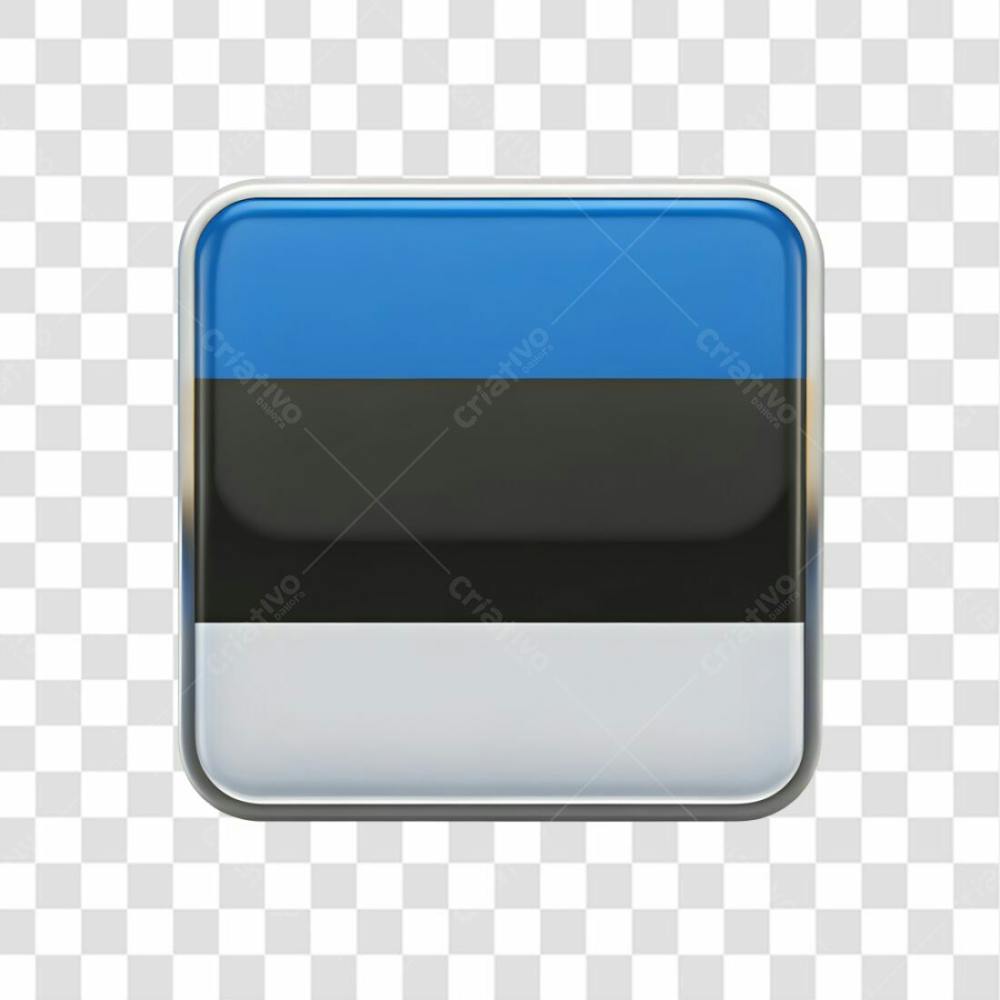 3d estonia flag icon rectangle shape - [download] 108017 | Criativo Dahora