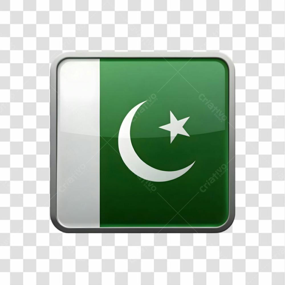 3d pakistan flag icon rectangle shape - [download] 108136 | Criativo Dahora