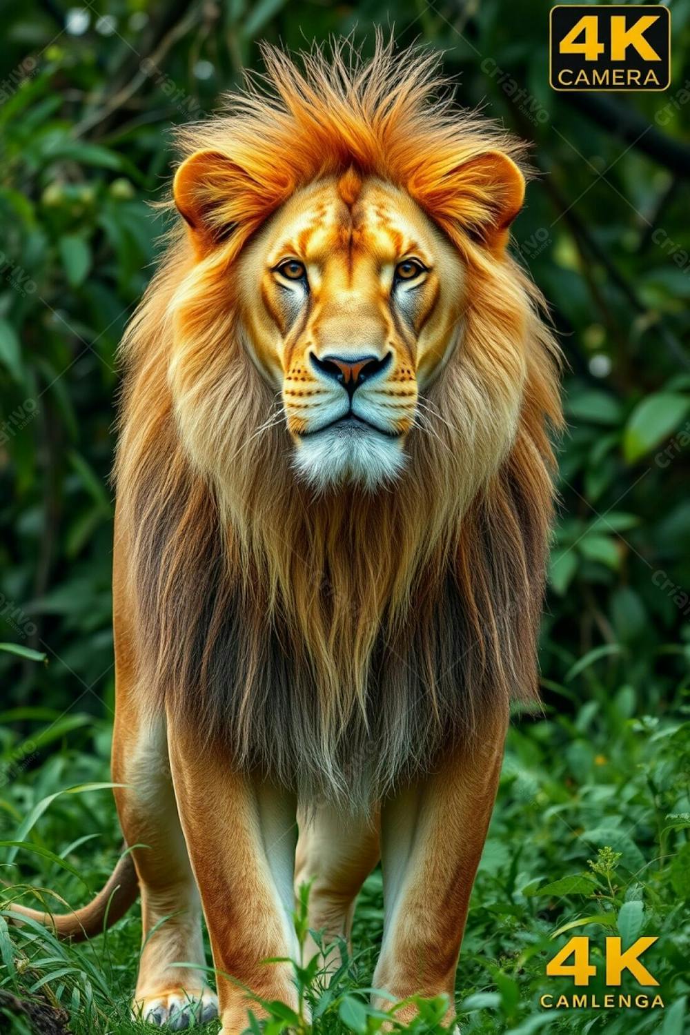 Majestic lion in lush forest | Fotos IA Premium [download]