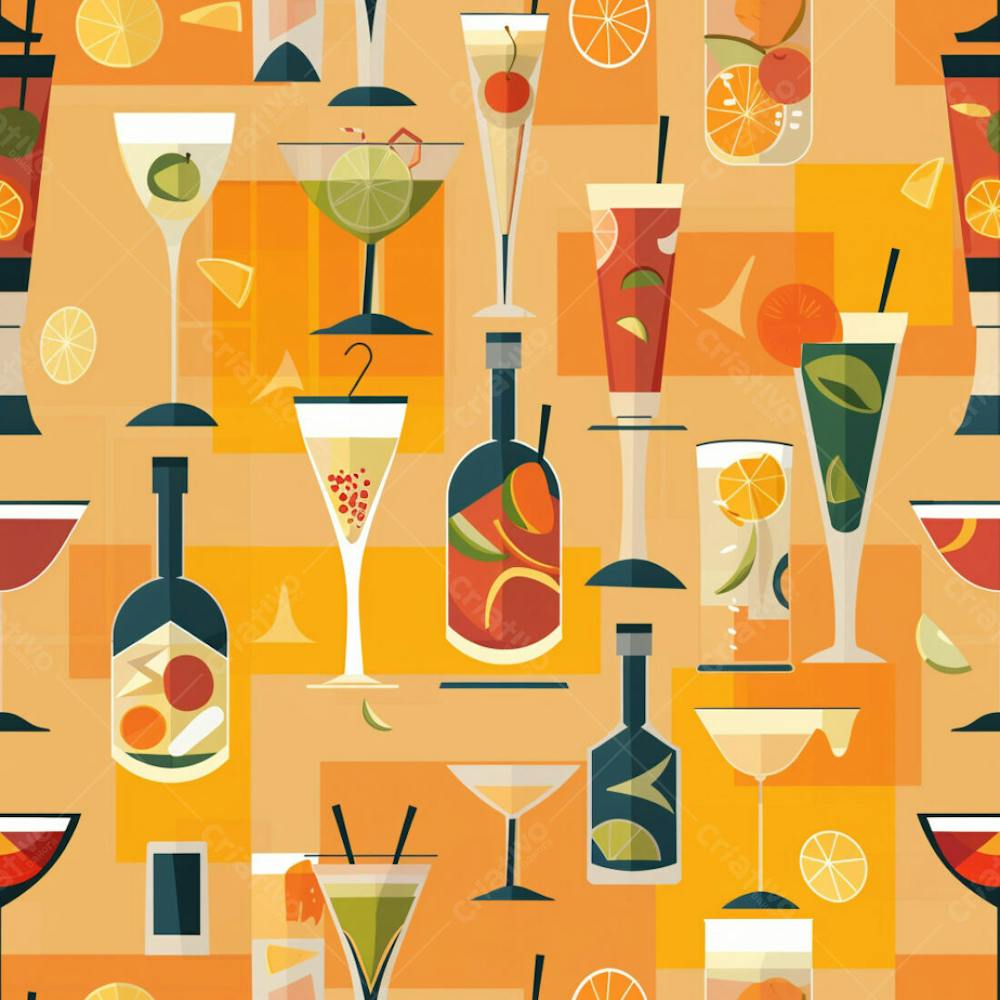 Cocktail pattern high resolution design asset - [download] 125394 ...
