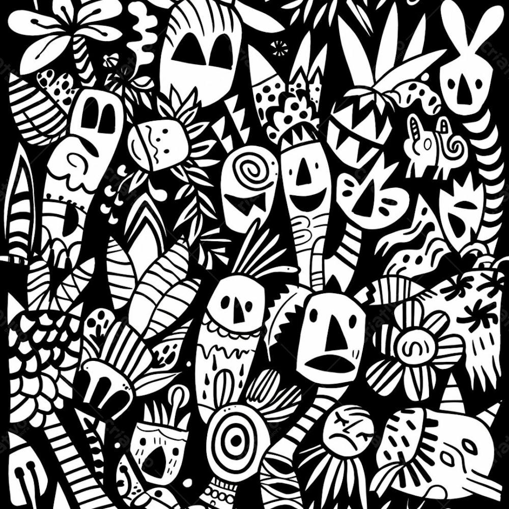 Doodles pattern high resolution design asset - [download] 126702 ...