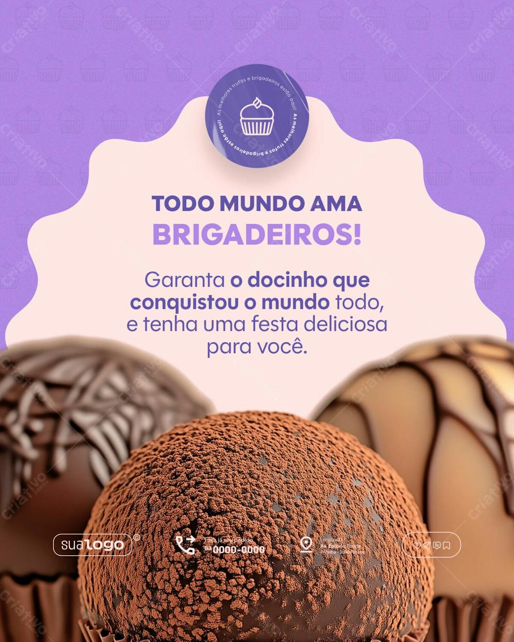 Confeitaria brigadeiro doceria feed vertical social media psd editável ...