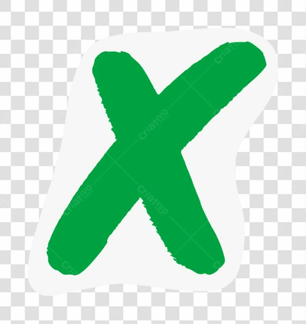 PNG Green X Sticker with Transparent Background | PNG Free [download]