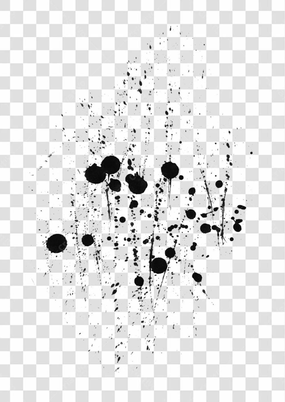 PNG Abstract Black Ink Splatter Graphic with Transparent Background ...
