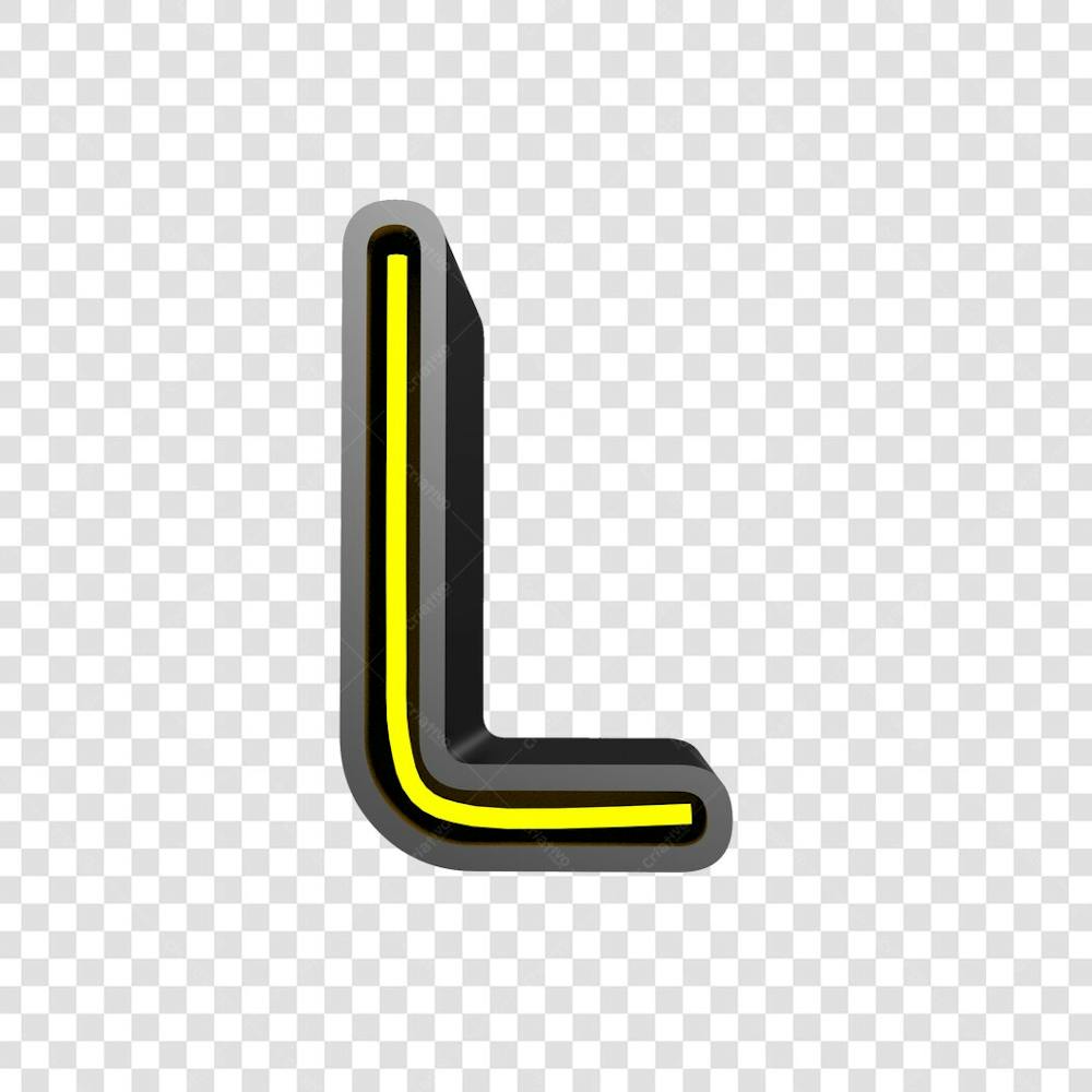 Alfabeto 3D Letra L Neon Amarelo PNG com fundo transparente | PNG ...