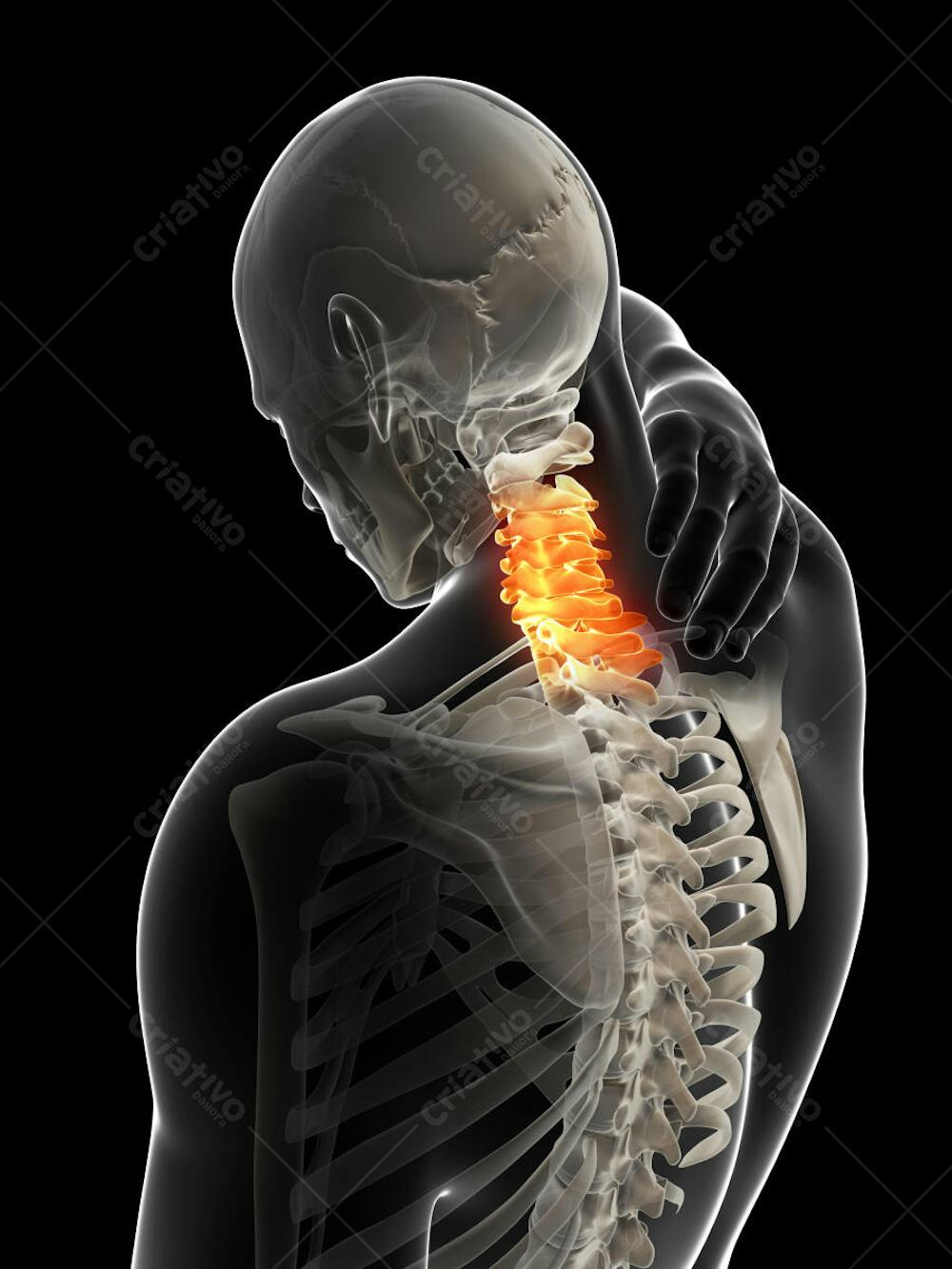 Human Cervical Spine Pain Illustration | Fotos Premium [download]