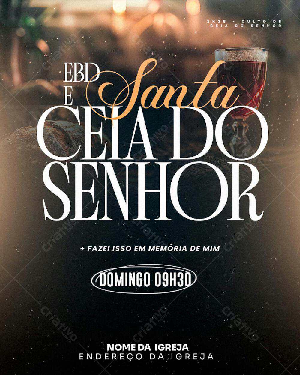 Editable PSD Flyer for Lord's Supper Service | PSD Premium [download]