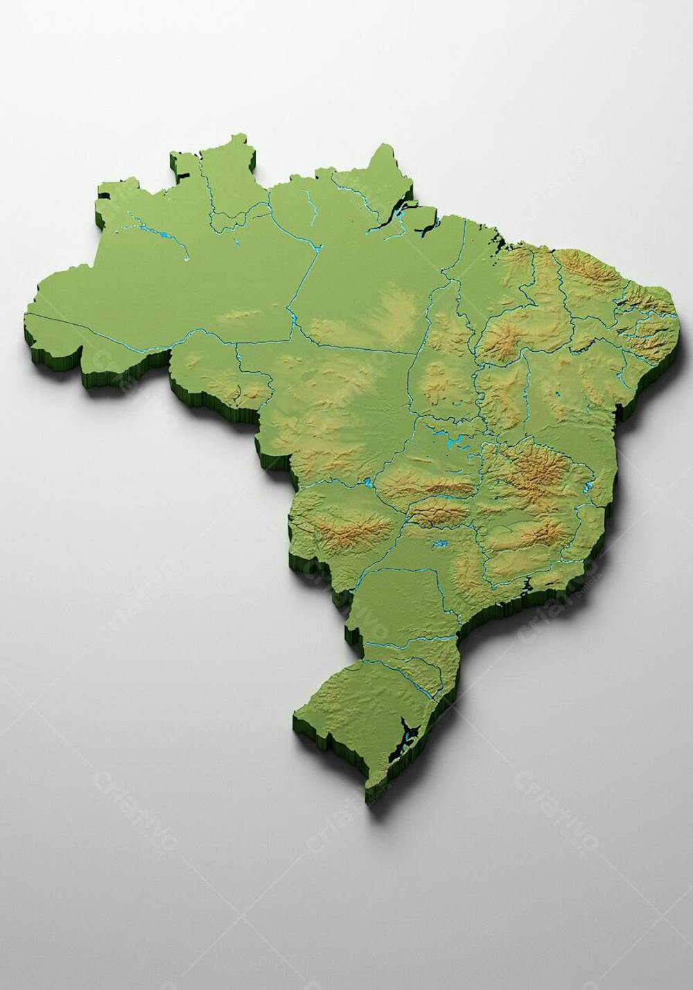 Mapa 3D do Brasil relevo verde | Fotos IA Grátis [download]