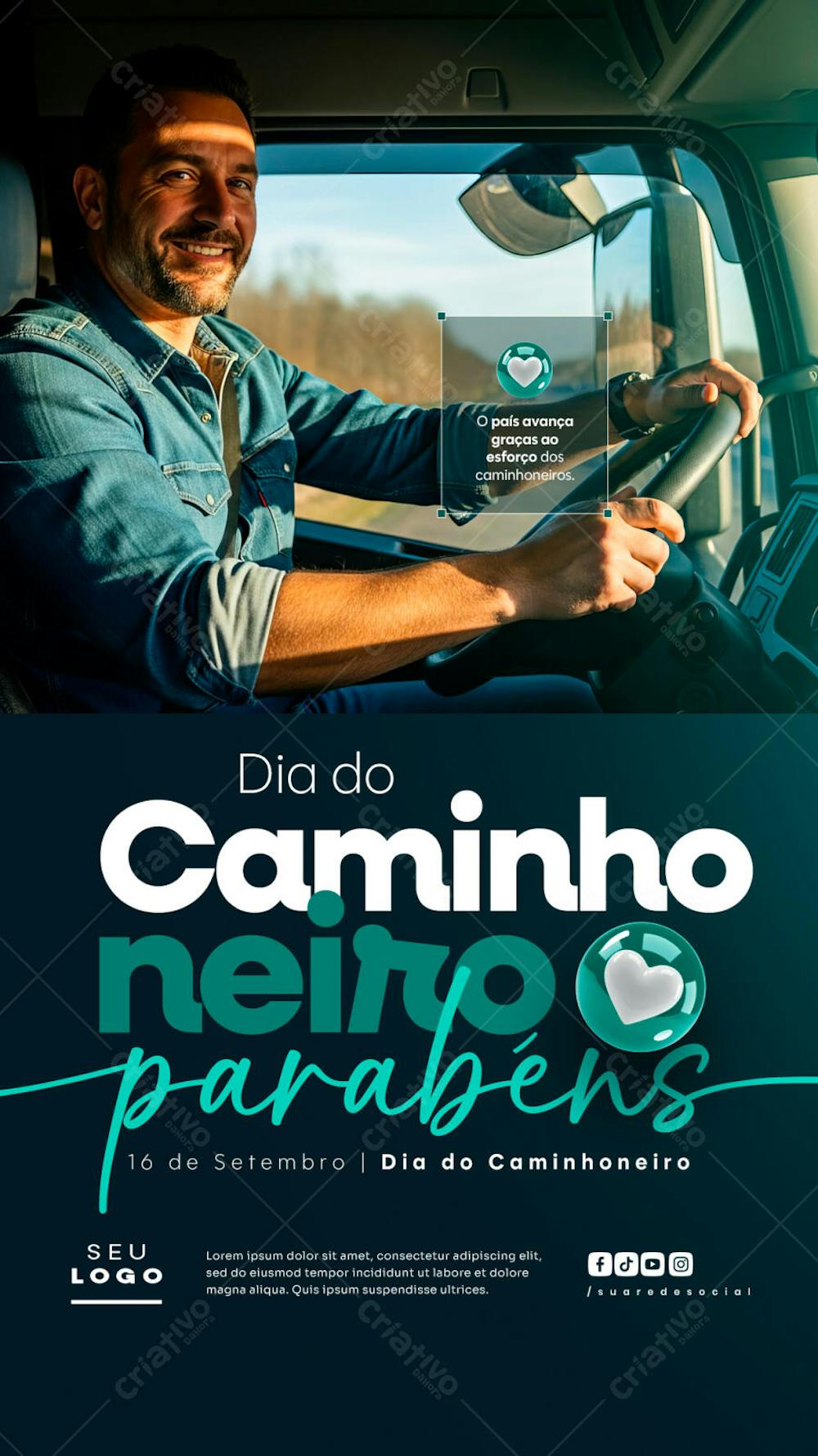 Editable PSD Flyer for Truck Driver's Day | PSD Premium [download]