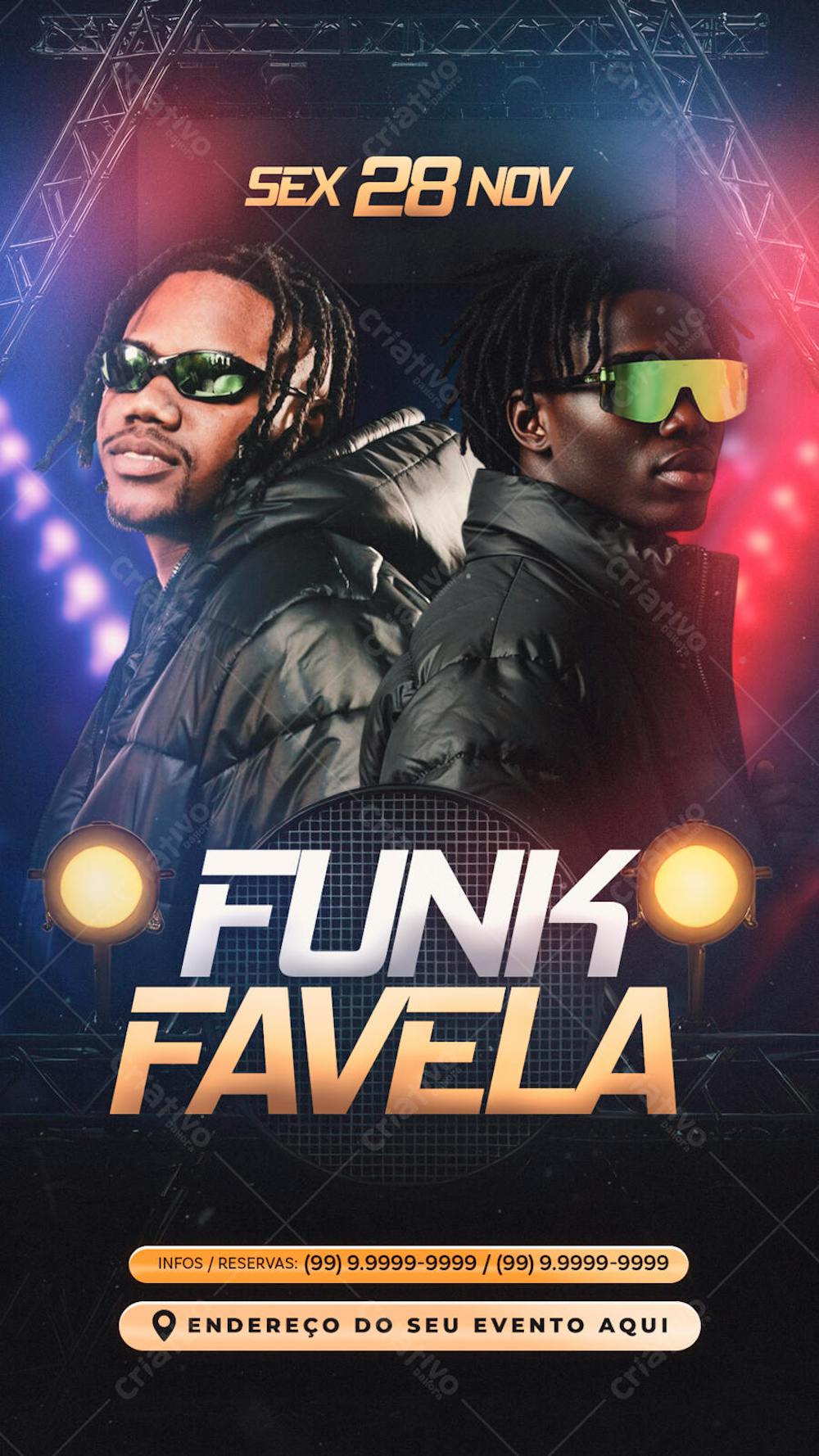 Editable PSD Flyer for Funk Favela Party | PSD Premium [download]