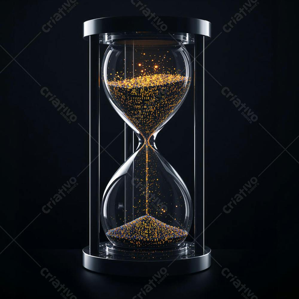 Editable PSD Hourglass with Golden Particles | Fotos IA Premium [download]