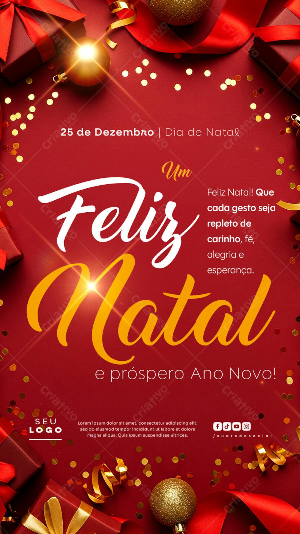 Flyer Feliz Natal e Próspero Ano Novo PSD Editável | PSD Premium [download]