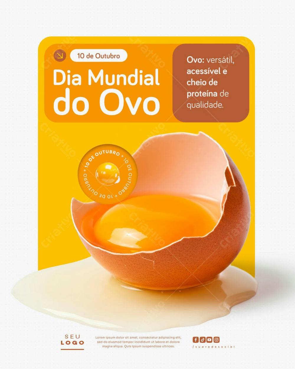 Flyer Dia Mundial do Ovo 10 de Outubro PSD Editável | PSD Premium ...