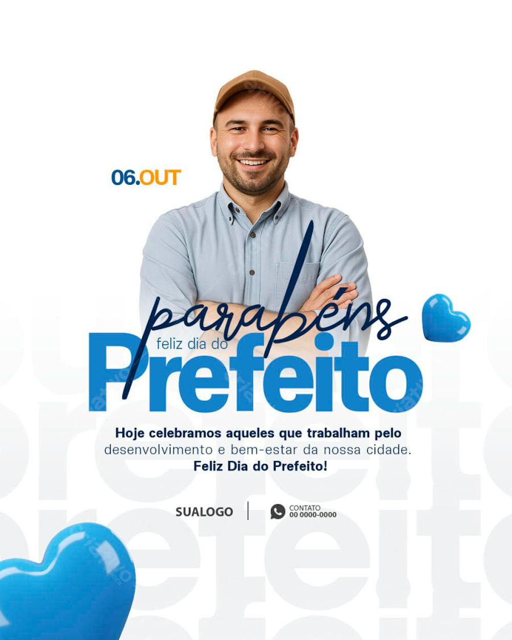 Editable PSD Flyer for Mayor's Day with Smiling Man | PSD Premium ...