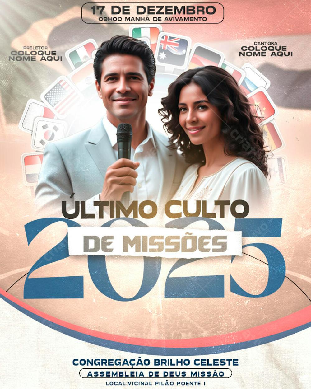 Flyer para Culto de Missões Manhã de Avivamento PSD Editável | PSD ...