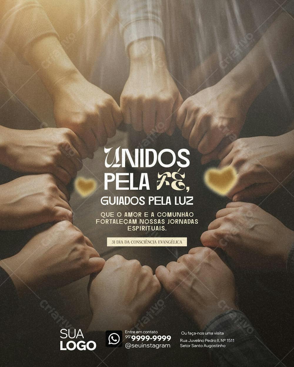 Flyer para Dia da Consciência Evangélica Unidade Cristã PSD Editável ...