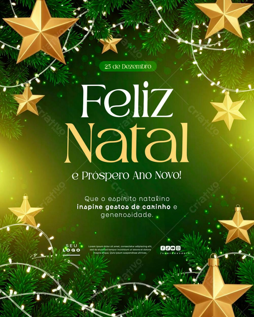 Flyer Feliz Natal e Próspero Ano Novo PSD Editável | PSD Premium [download]