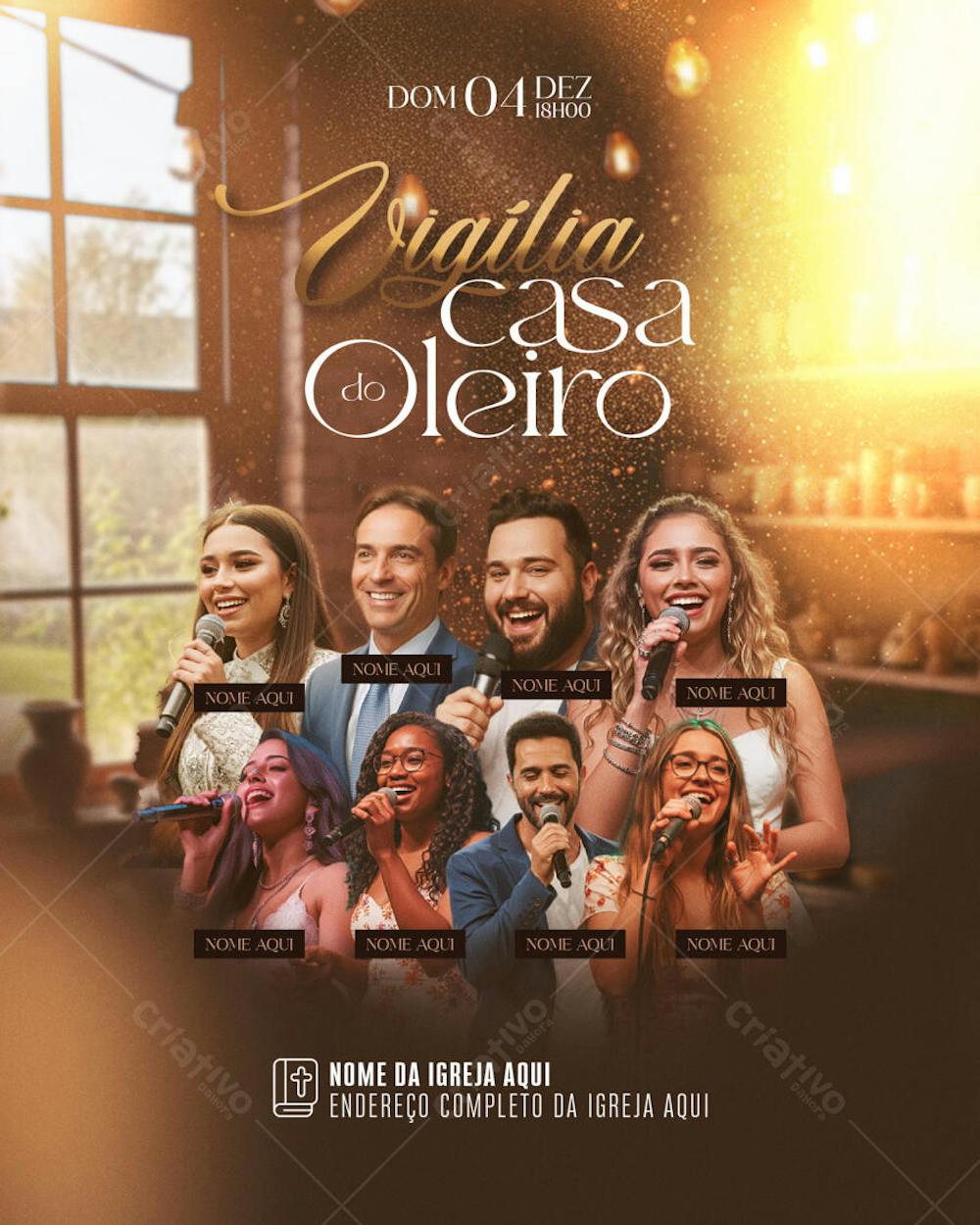 Flyer para Vigília Casa do Oleiro com Cantores PSD Editável | PSD ...