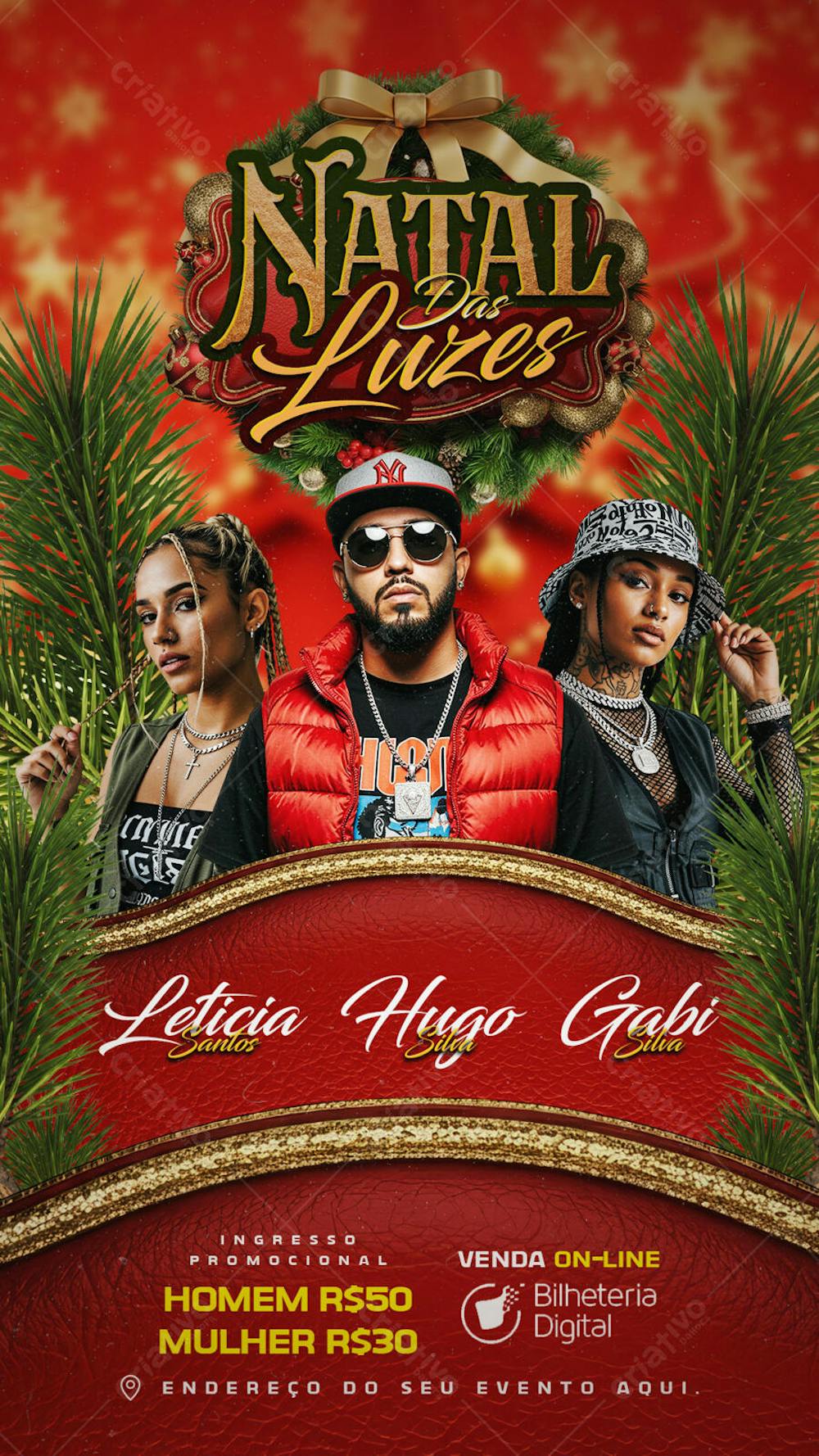 Flyer de Natal das Luzes com Artistas Urbanos PSD Editável | PSD ...