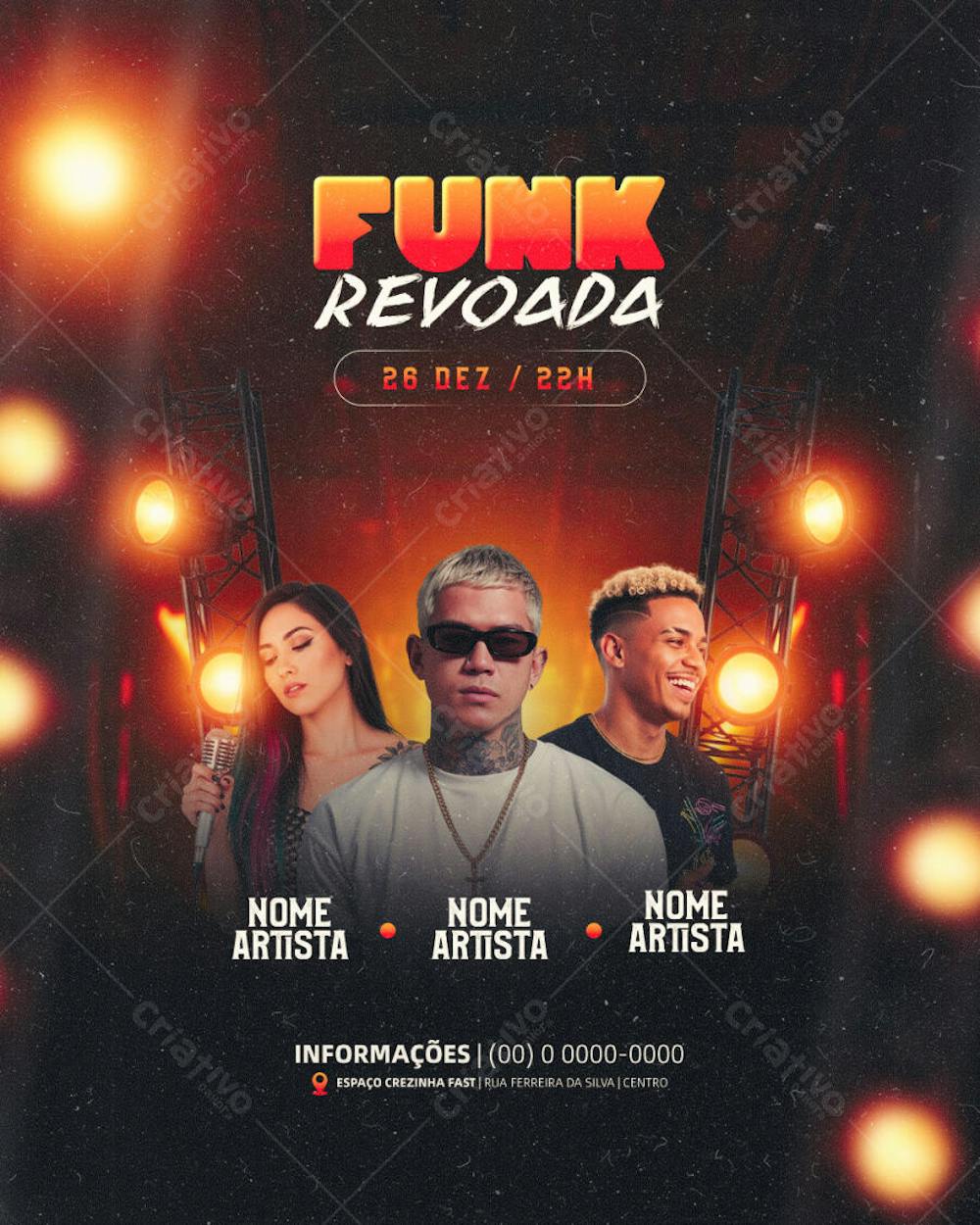 Flyer de Festa Funk Revoada com Artistas PSD Editável | PSD Premium ...